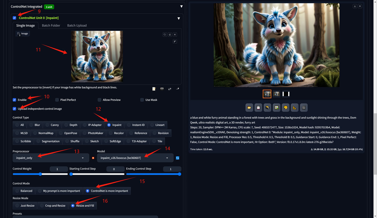 使用Forge中的SDXL和Fooocus修复模型进行outpaint | 草凡博客
